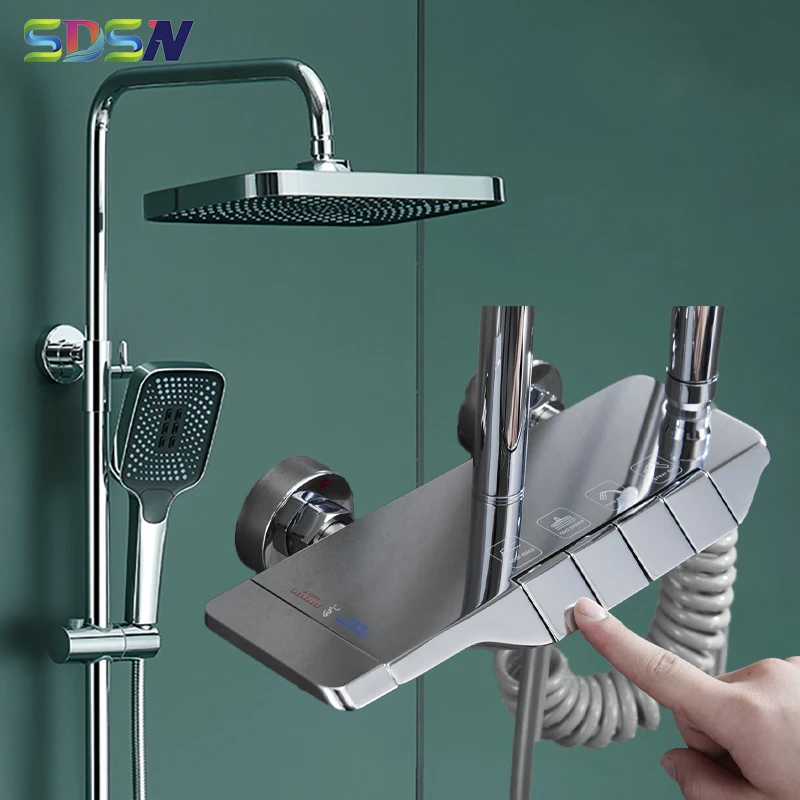 Newly-Piano-Bathroom-Shower-Set-Quality-Brass-Chrome-Thermostatic-Bath ...