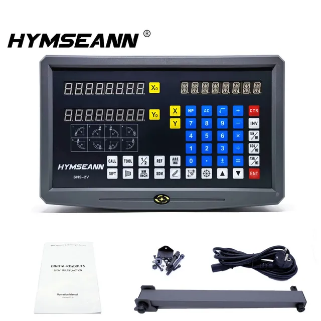 New SNS-2V 2 Axis DRO Digital Readout AC110V/220V Display and 2 Pieces 0-1000mm Linear Scale ...