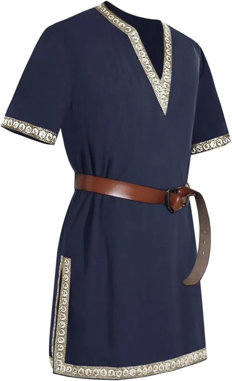 Mens Medieval Knight Tunic Renaissance Mercenary Scottish Costume ...