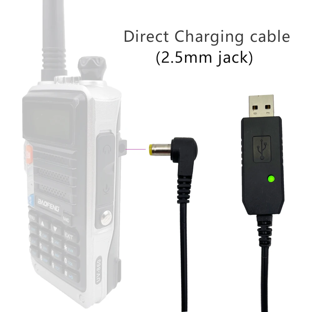 Baofeng USB Charger Cable with Indicator Light for BaoFeng BF UVB3 UV ...