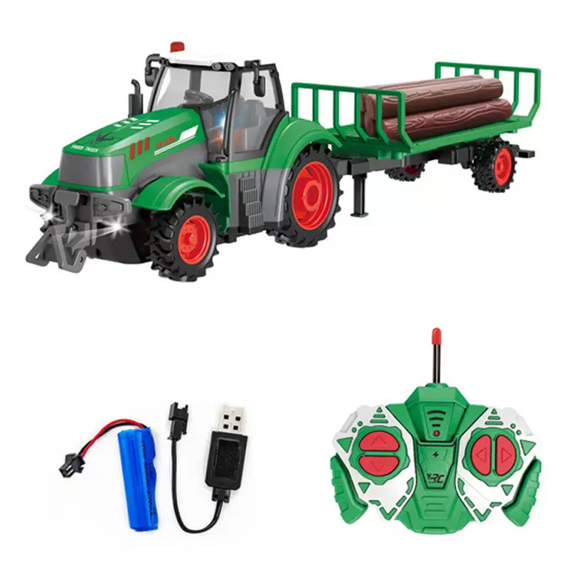 1:24 Rc Car 27mhz Radio Remote Control Farm Tractors Trailer ...