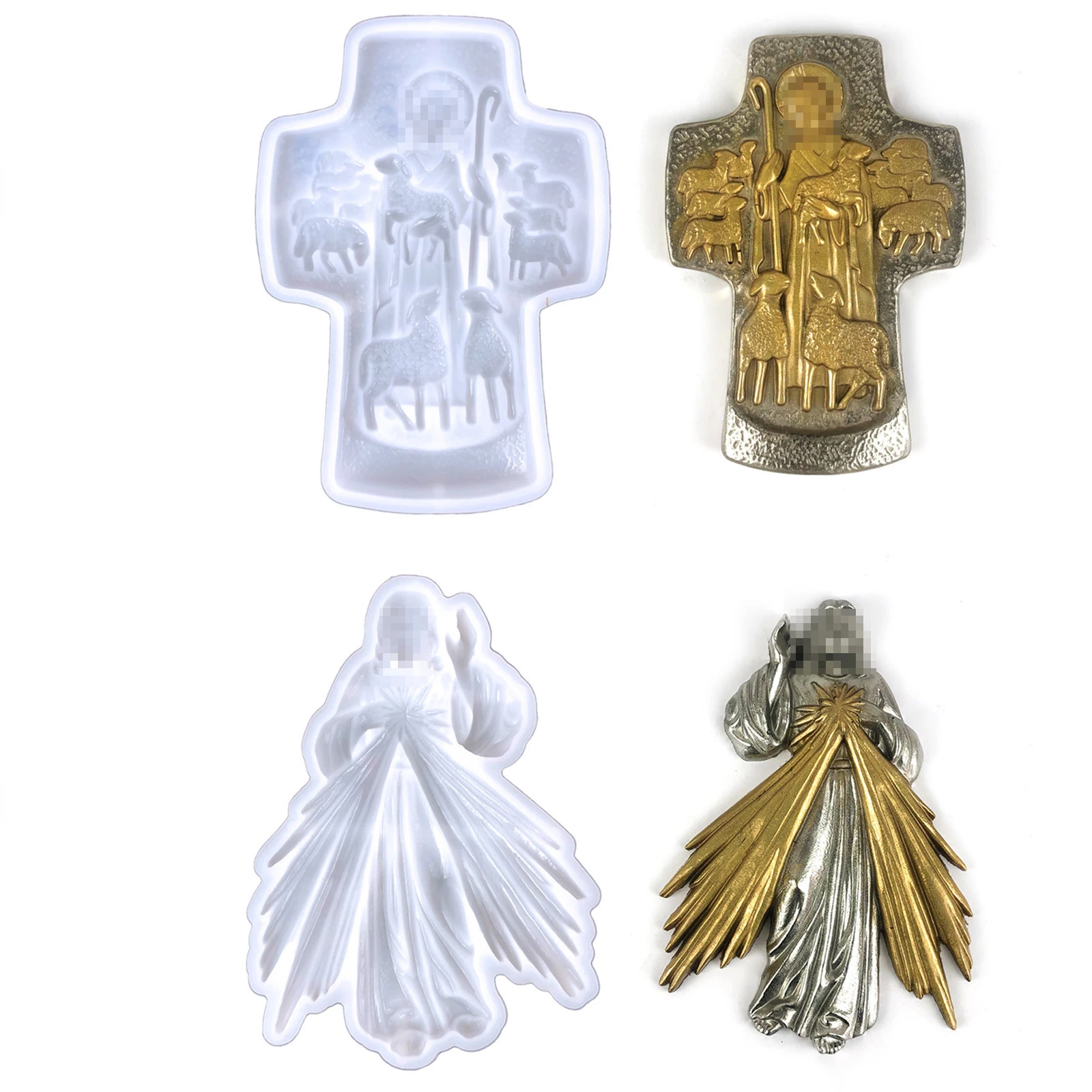 Cross-Silicone-Mold-Diy-Resin-Crafts-Wall-Hanging-Wall-Stickers-Half ...