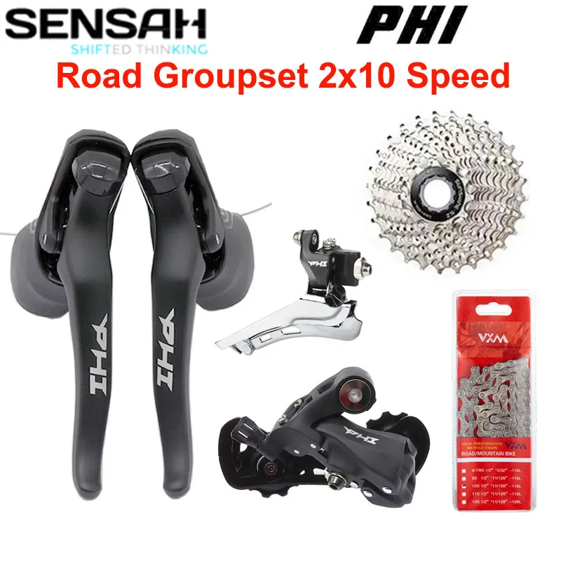 SENSAH PHI Road Bike 2x10 Speed Shifters 20S Derailleur Groupset Lever Brake Bicycle Shifter L/R ...