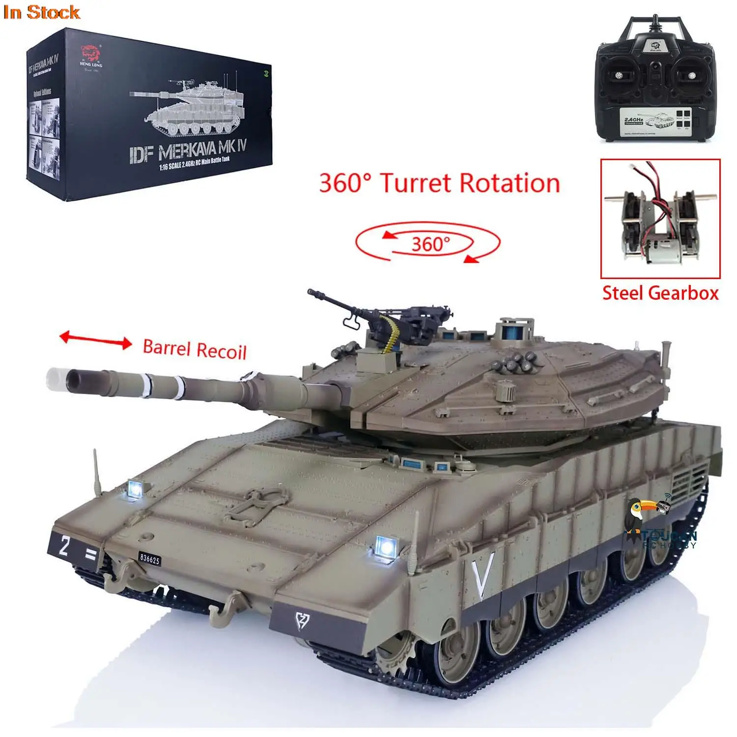 Henglong 1/16 RC Tank 3958 IDF TK7.0 Merkava MK IV Metal Driving ...
