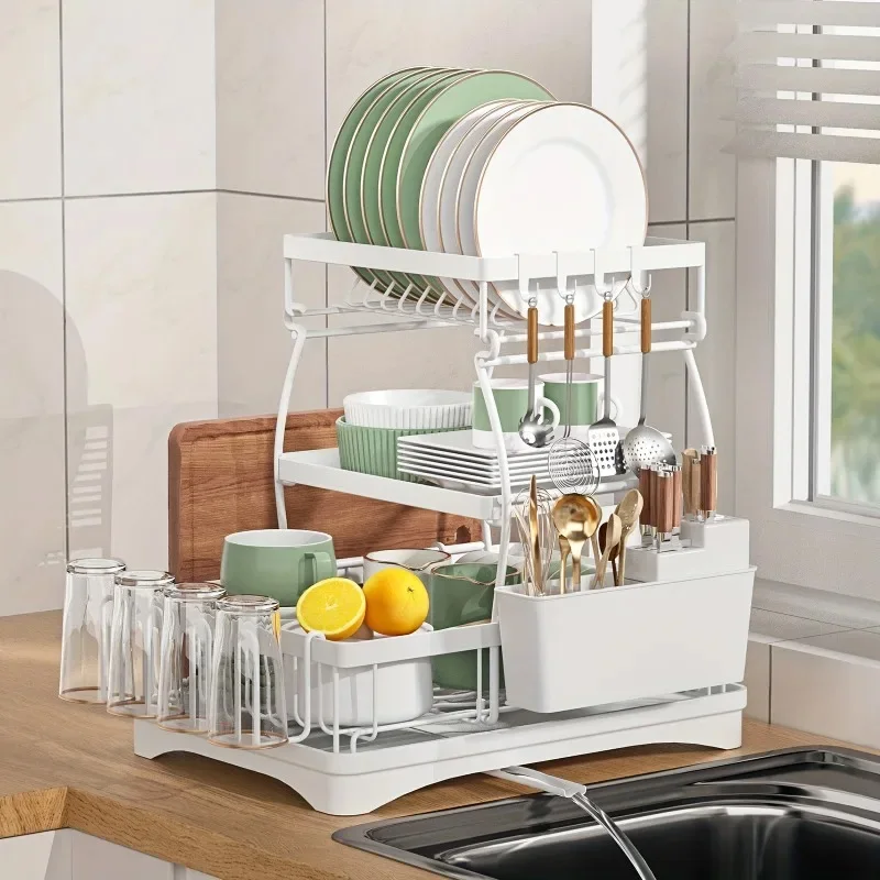 Kitchen-Dish-Drying-Rack-3-Tier-Large-Dish-Bowl-Racks-Countertop-Water ...