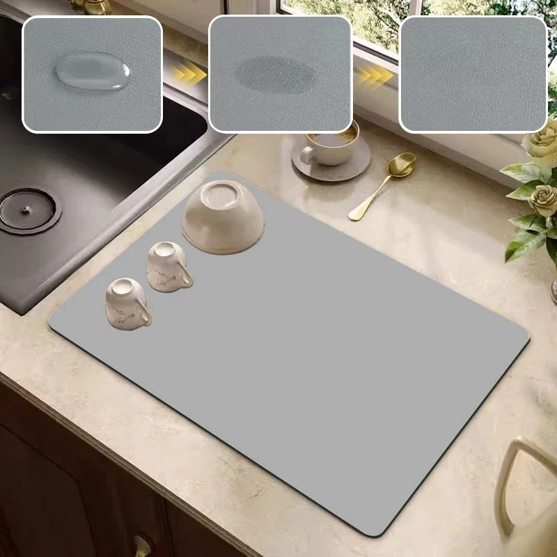 Diatomite-Drain-Pad-Kitchen-Mats-Super-Absorbent-Dish-Drying-Non-slip ...