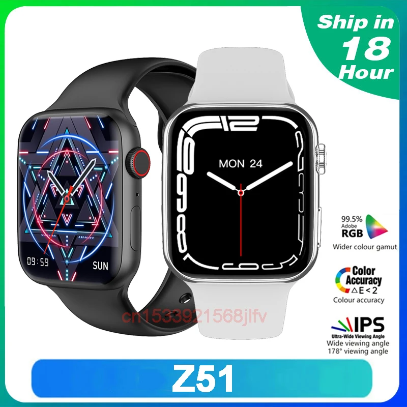 Novo Z51 Smartwatch Série 7 Relógio 1.99 Polegada Bluetooth Chamada ...