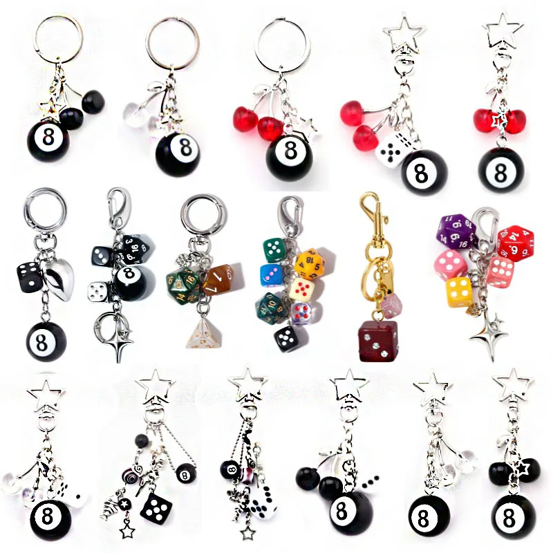 Hiphop Black Dice Billar Llavero Y2K Black Dice No. 8 Starburst ...