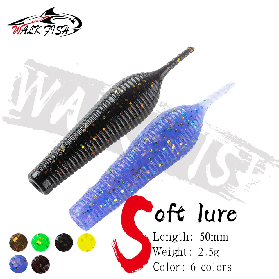 WALK-FISH-6PCS-5cm-2-5g-Floating-TPR-Needle-Swimbait-Tail-Soft-Plastic ...
