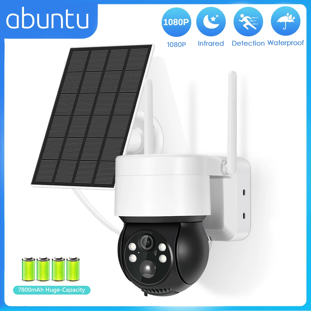 1080p Hd Outdoor Security Solar Panel Camera Ptz Wifi Ip Camera ...