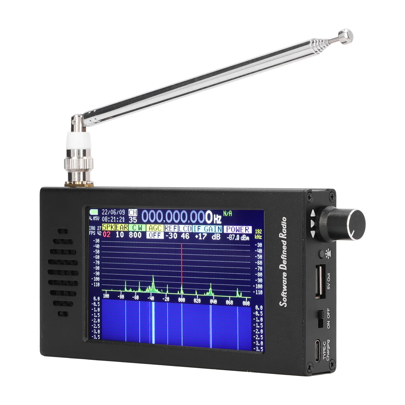 Portable DSP SDR Radio Receiver 4.3 Inch Touch Screen 100KHz To 149MHz ...