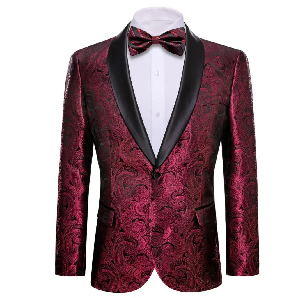 Trajes-de-seda-para-hombre-Blazer-de-seda-de-Cachemira-rojo-y-negro ...
