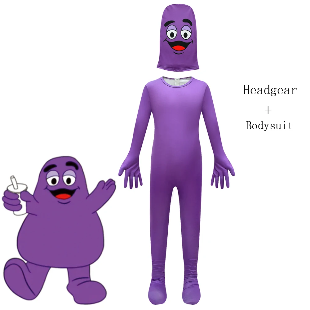 Kids Grimace Shake Costume Grimace Set 3D Style Halloween Cosplay ...