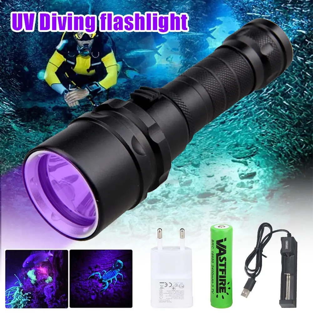 Professional-UV-Light-Underwater-Rechargeable-18650-Battery-LED-XPE ...