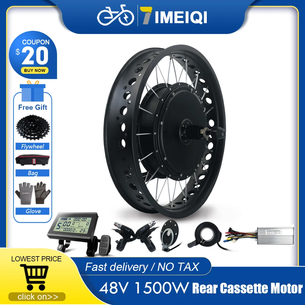 Ebike Fat Tire Conversion Kit 20 26 Inch 4.0 Tyre 48V 1500W Rear ...