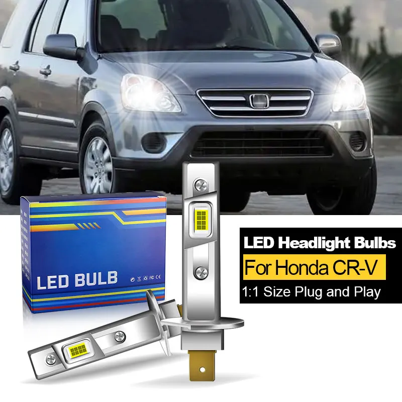 2PCS-CANbus-For-Honda-CR-V-CRV-2005-2006-LED-Headlights-H1-High-Beam-H1 ...