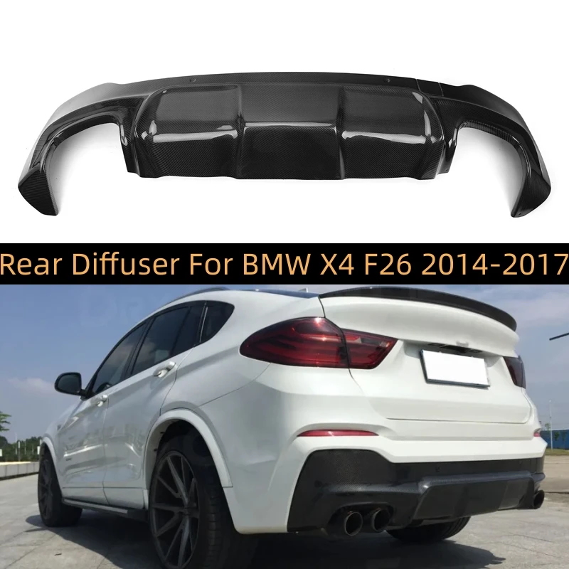 For-BMW-X4-F26-M-Sport-2014-2017-3D-Style-Car-Rear-Lip-Diffuser-Spoiler ...