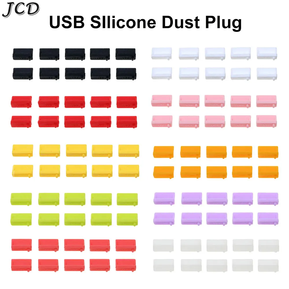 JCD-10PCS-USB-Dust-Plug-Charger-Port-Cover-Female-Jack-Interface ...