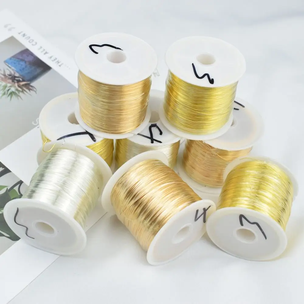 100Meters/roll Gold Plated Brass Copper Wire Handmade Crafts 0.3mm 0 ...