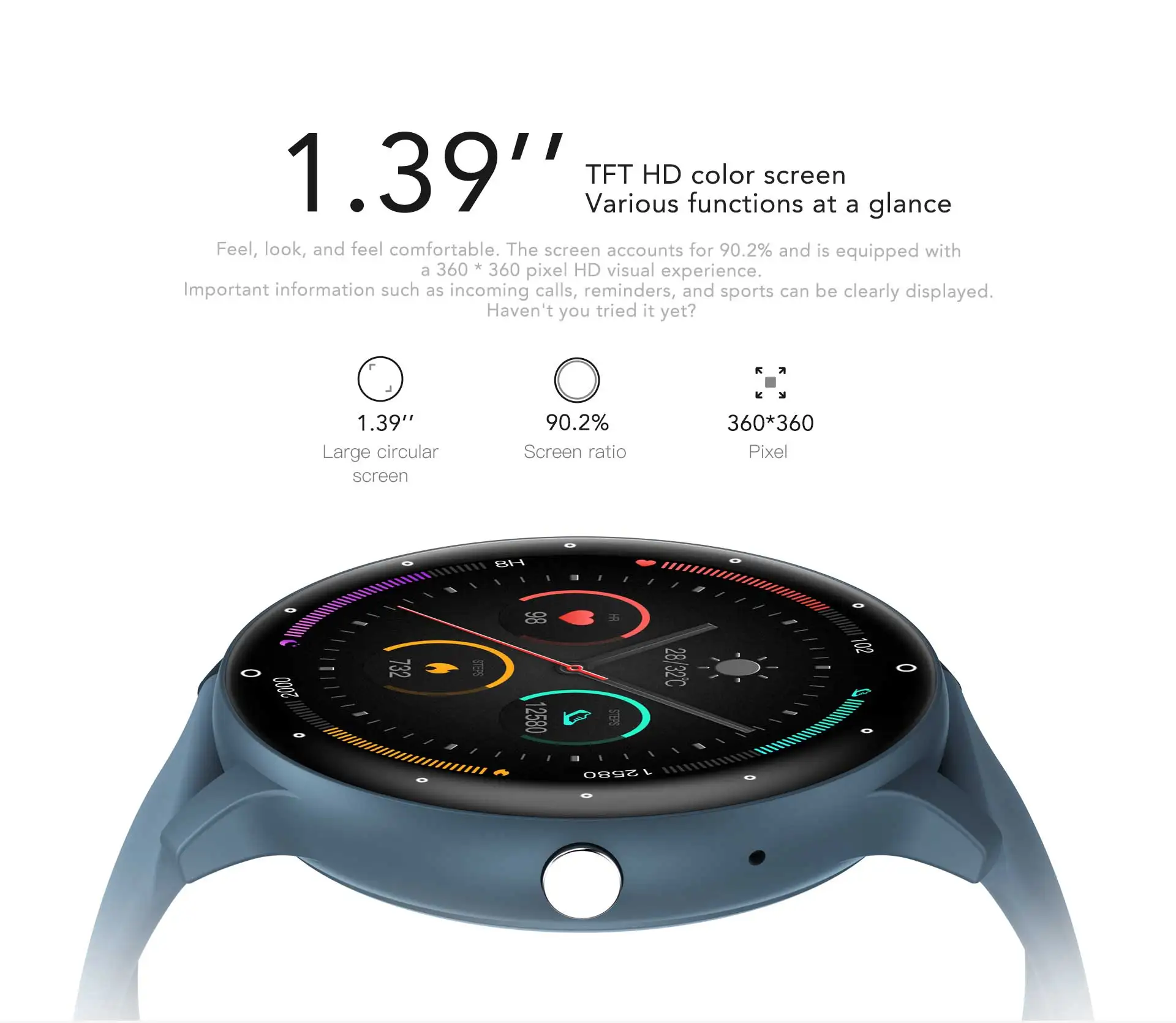 Smart Watch Bluetooth Call Women Voice Assistant Breath Training DIY ...