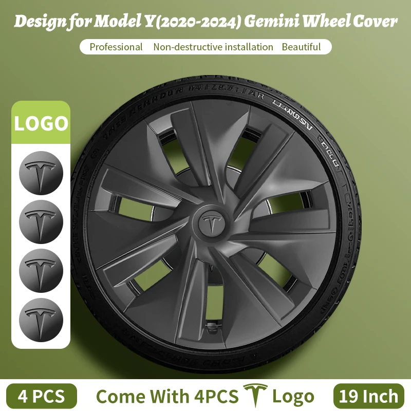 4PCS for Model Y 2020-2024 Vehicle Full Coverage Gemini Wheel Cover ...