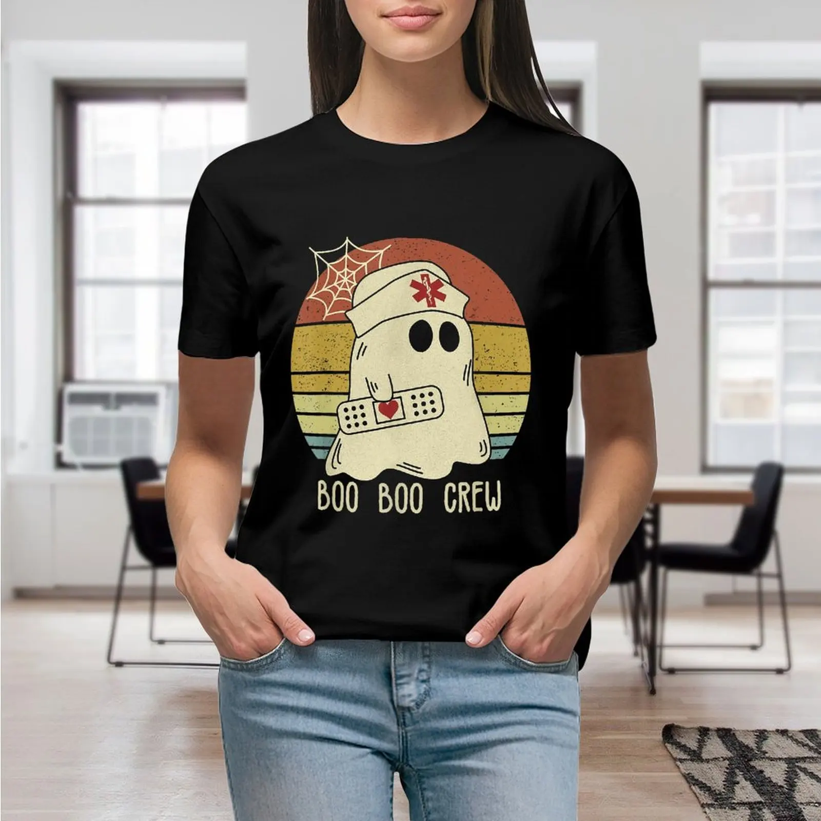 Boo-Boo-Crew-Nurse-Shirts-Halloween-Nurse-Print-T-Shirt-for-Women ...