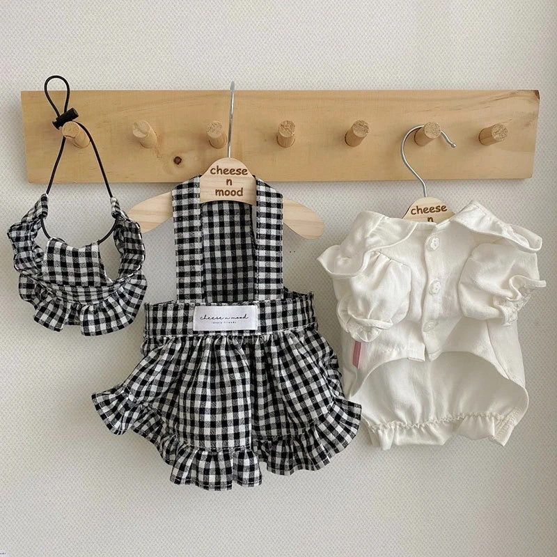 Roupas-para-c-es-Ver-o-Bonito-Pet-Plaid-Listrado-Suspender-Saia-Hat ...