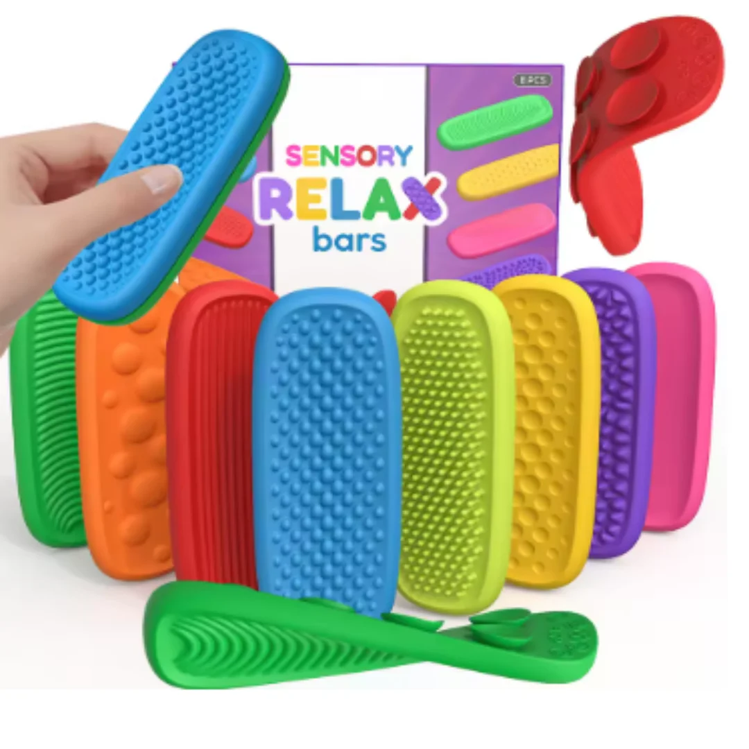 Silicone Sensory Strip Fidget Toys Kids Autism Decompression Calming ...