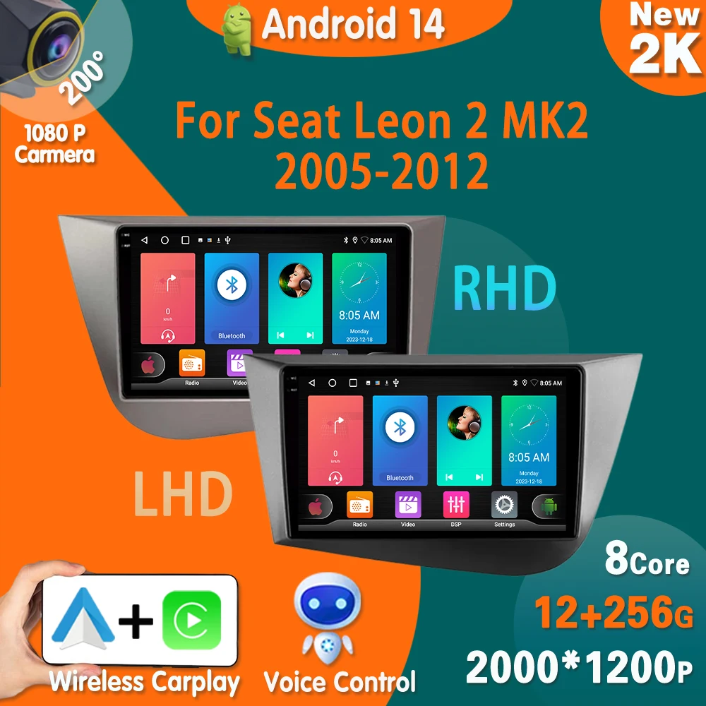 Android-14-For-Seat-Leon-2-MK2-2005-2012-RHD-LHD-Car-Radio-Carplay ...