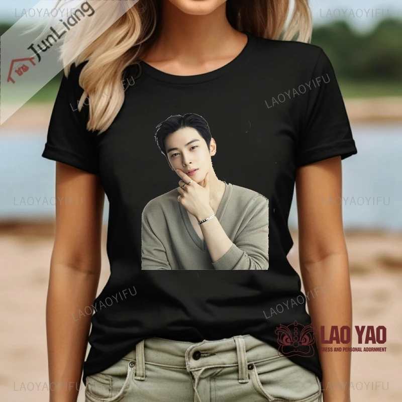 Camisetas gráficas de Cha Eun Woo para mujer, ropa deportiva Kpop, ropa ...