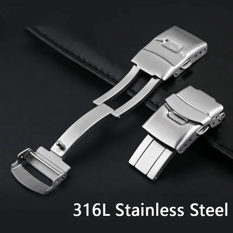 16mm 18mm 20mm 22mm 316L Solid Stainless Steel Watch Clasp Folding ...