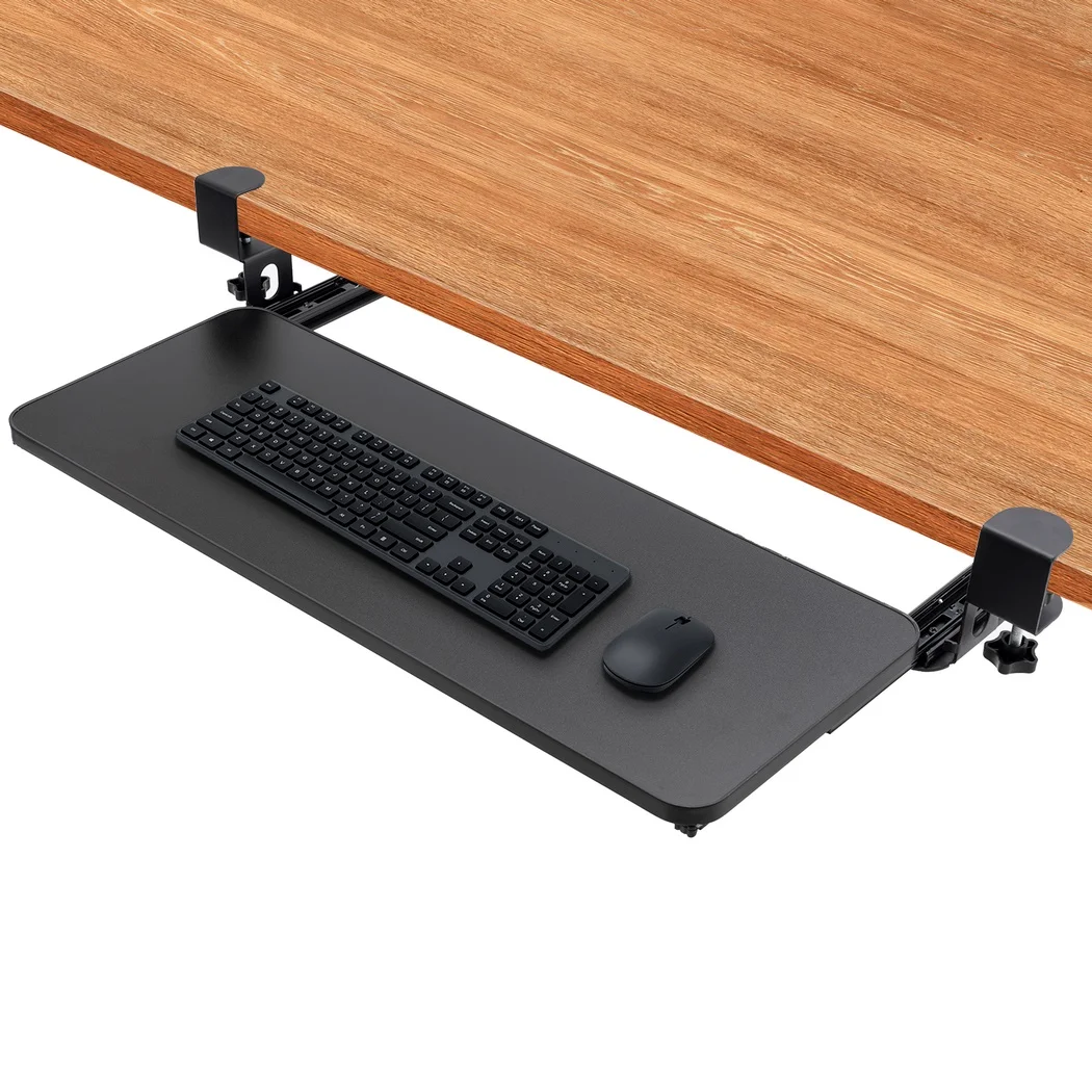 Under-Desk-Keyboard-Tray-Keyboard-Drawer-Tray-With-Secure-C-Clamp-Slide ...