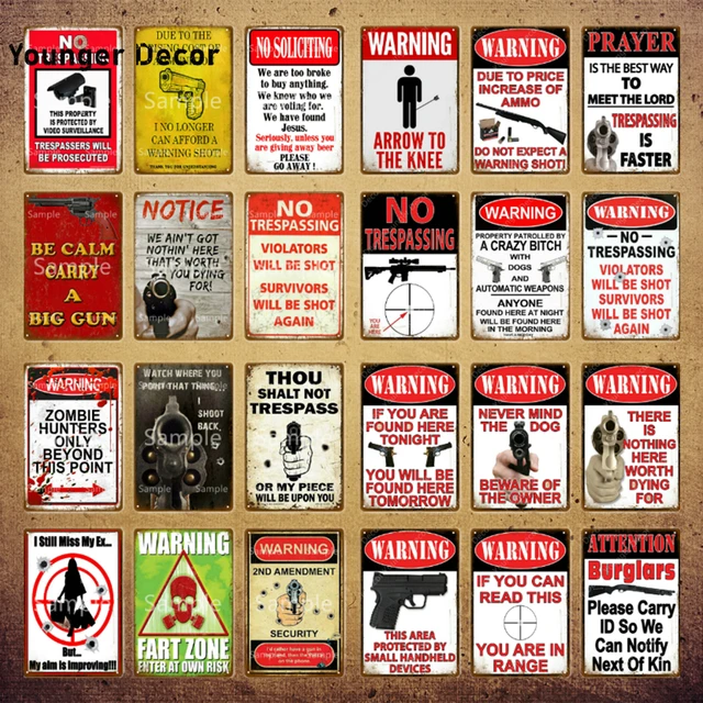 Gun Warning Signs For Home