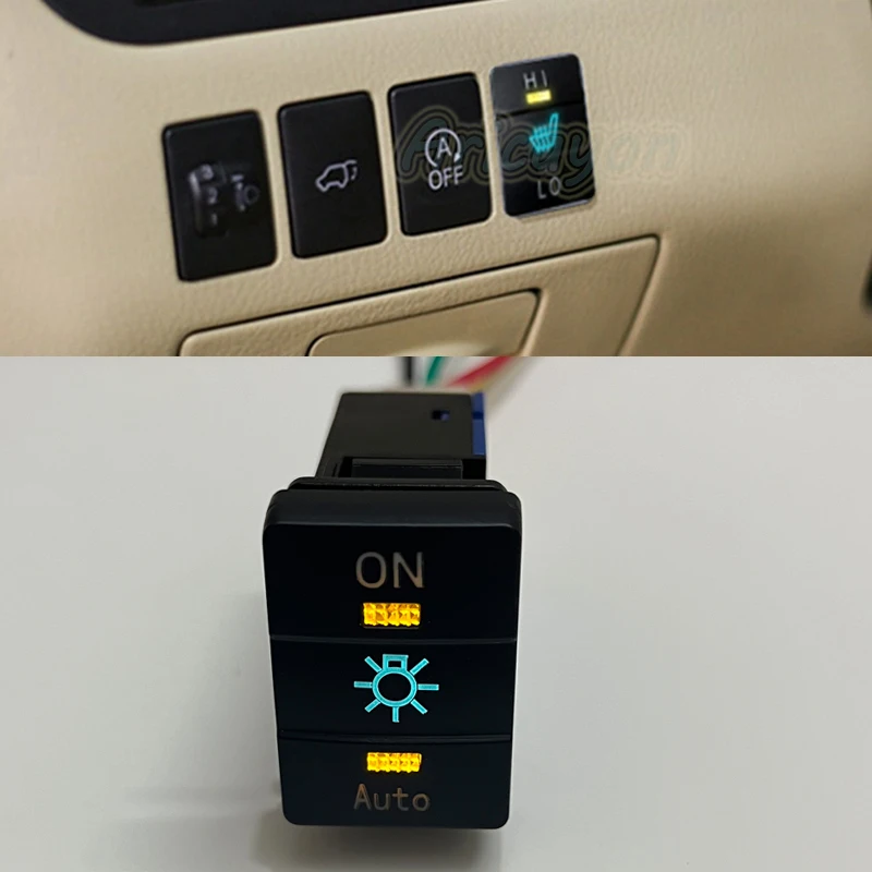 Car-AUTO-Headlight-Switch-with-Connecting-Wire-for-Toyota-Prado-Camry ...