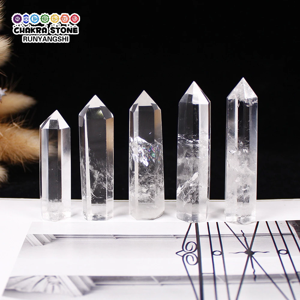 Varita-de-torre-de-cuarzo-transparente-Gema-Natural-energ-a-curativa ...