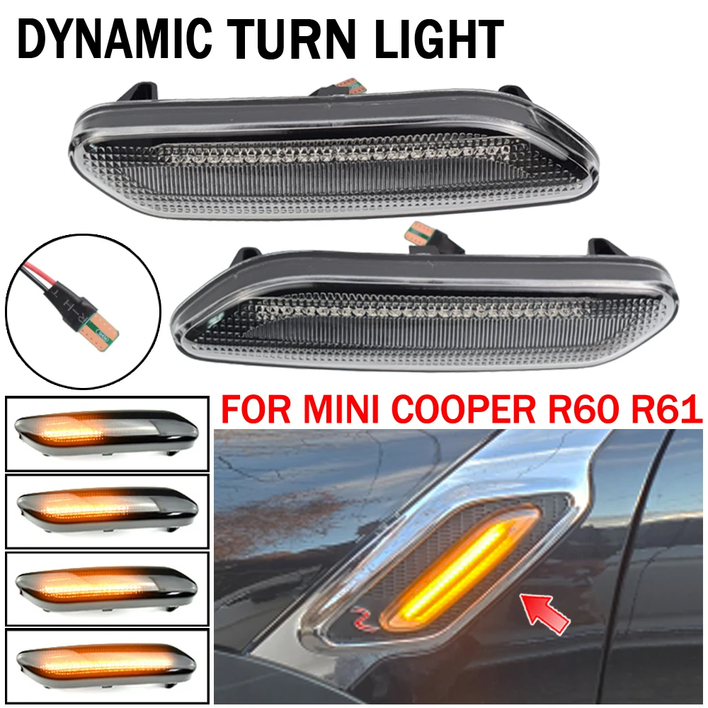 2PCS-Led-Dynamic-Side-Marker-Turn-Signal-Repeater-Light-Sequential ...