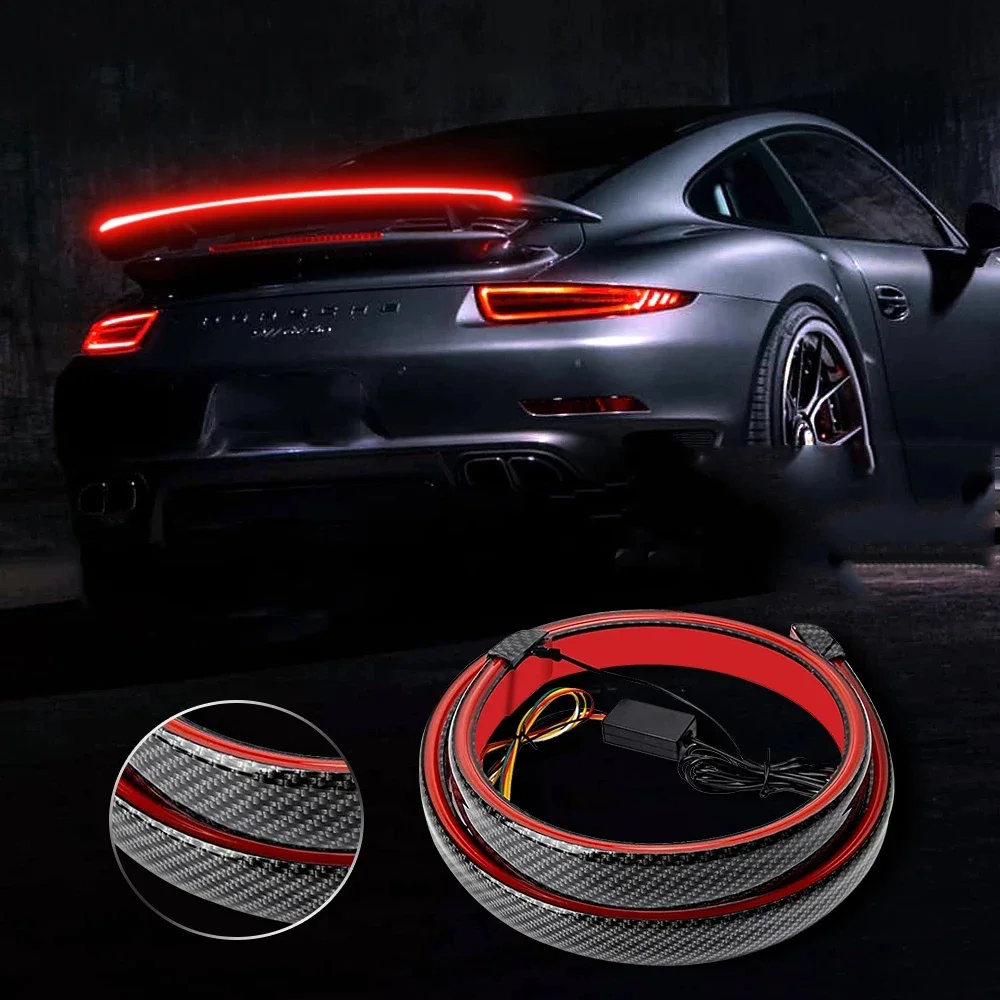 120-130CM-12V-Led-Spoiler-Light-Universal-Car-Turn-Signal-Driving-Brake ...
