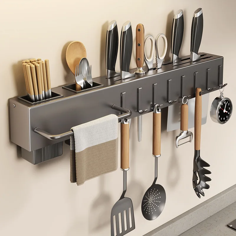 Hole-free-Kitchen-Storage-Wall-mounted-Multifunctional-Knife-Holder ...