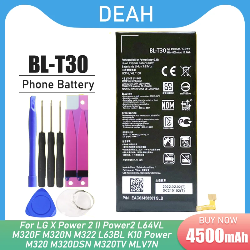 4500mah Bl-t30 Phone Battery For Lg X Power 2 Ii Power2 L64vl M320f ...