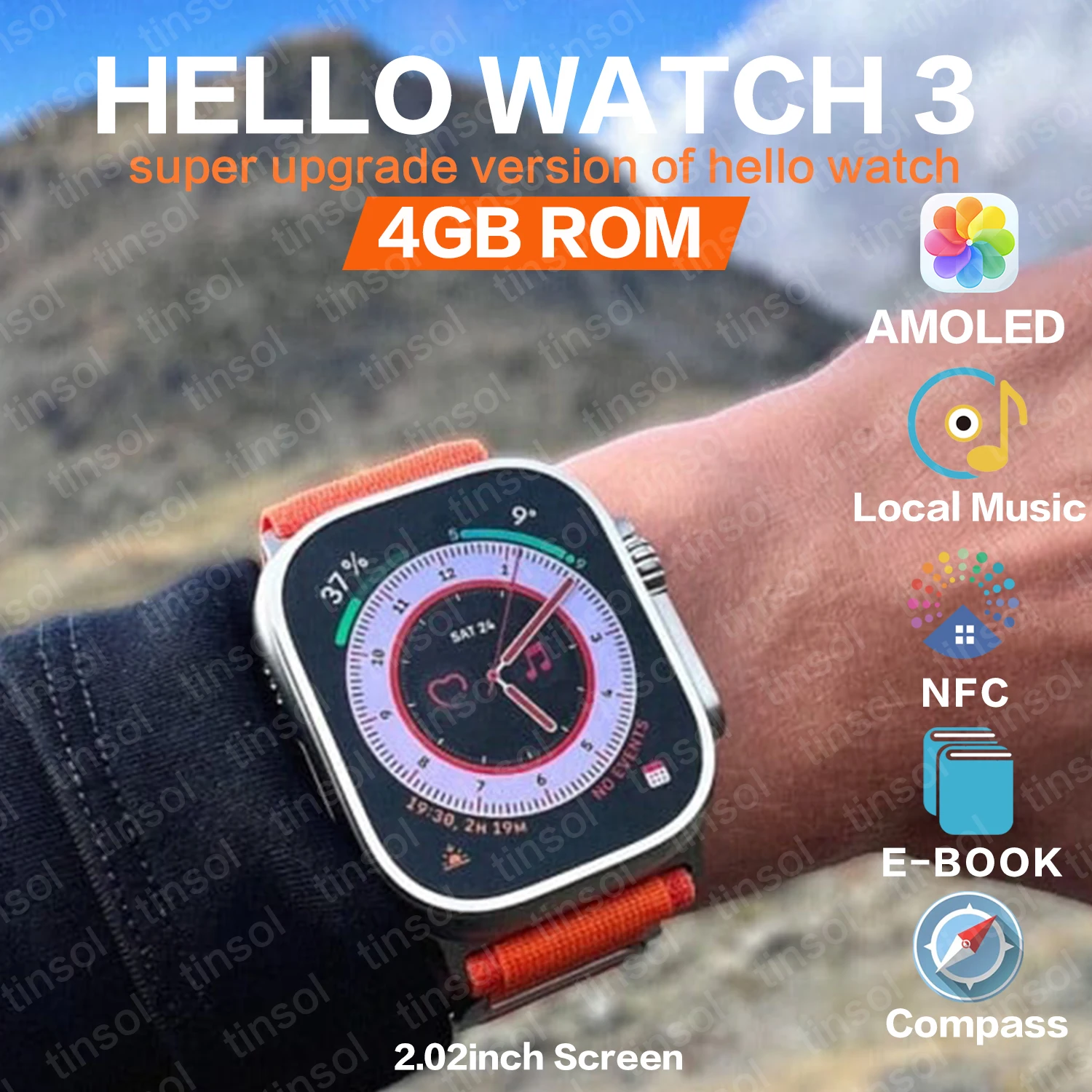 Hello-Watch-reloj-inteligente-3-AMOLED-para-hombre-dispositivo-con ...