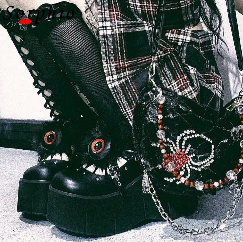 Platform Wedges Marry Jane Pumps For Women Goth Gothic Cosplay Fashion ...