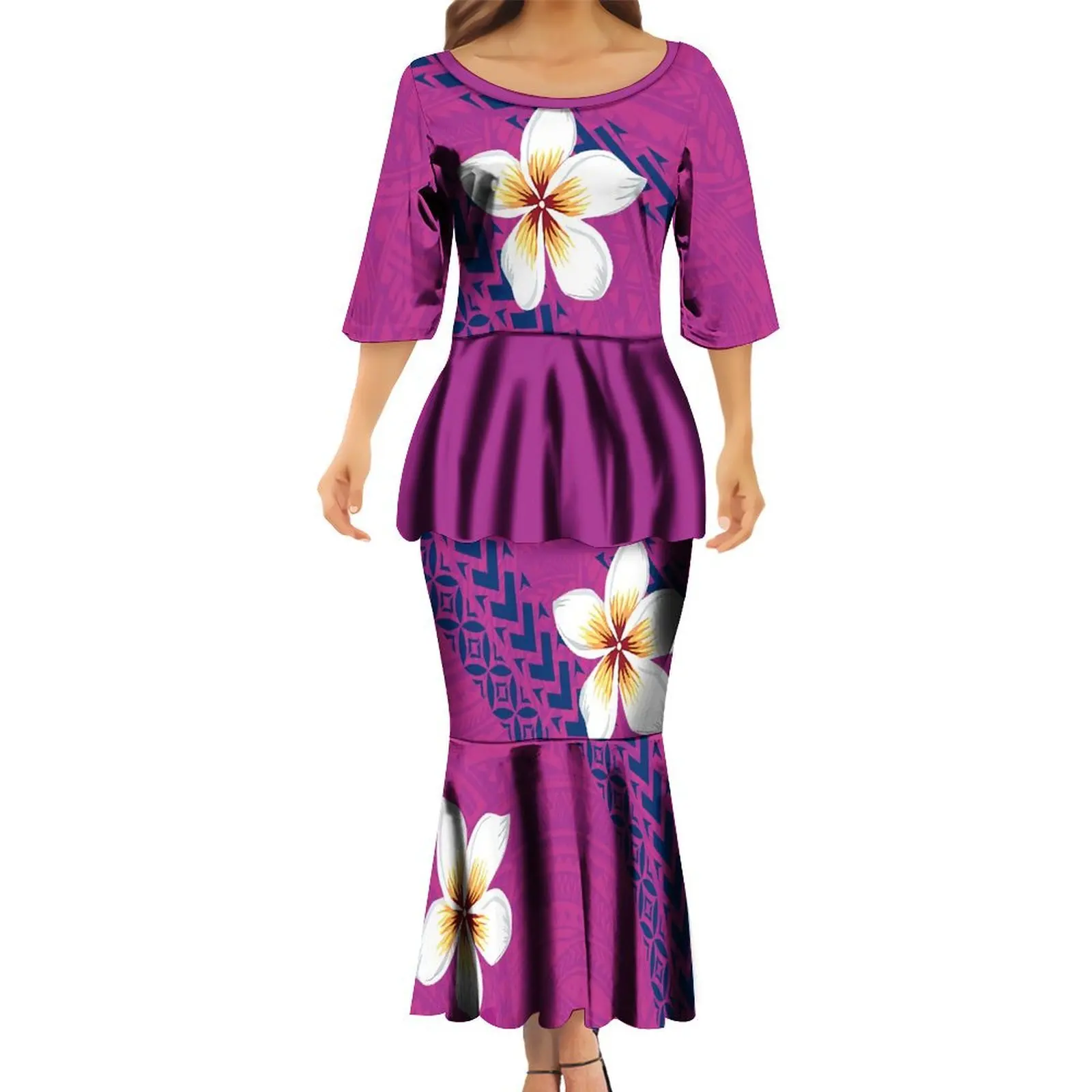 Polynesian-Tribes-Design-Pattern-Based-Women-S-puletasi-Dress-Party ...