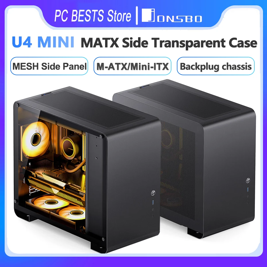 Jonsbo U4 Mini MESH MATX Case Side Transparent Tempered Glass Support ...