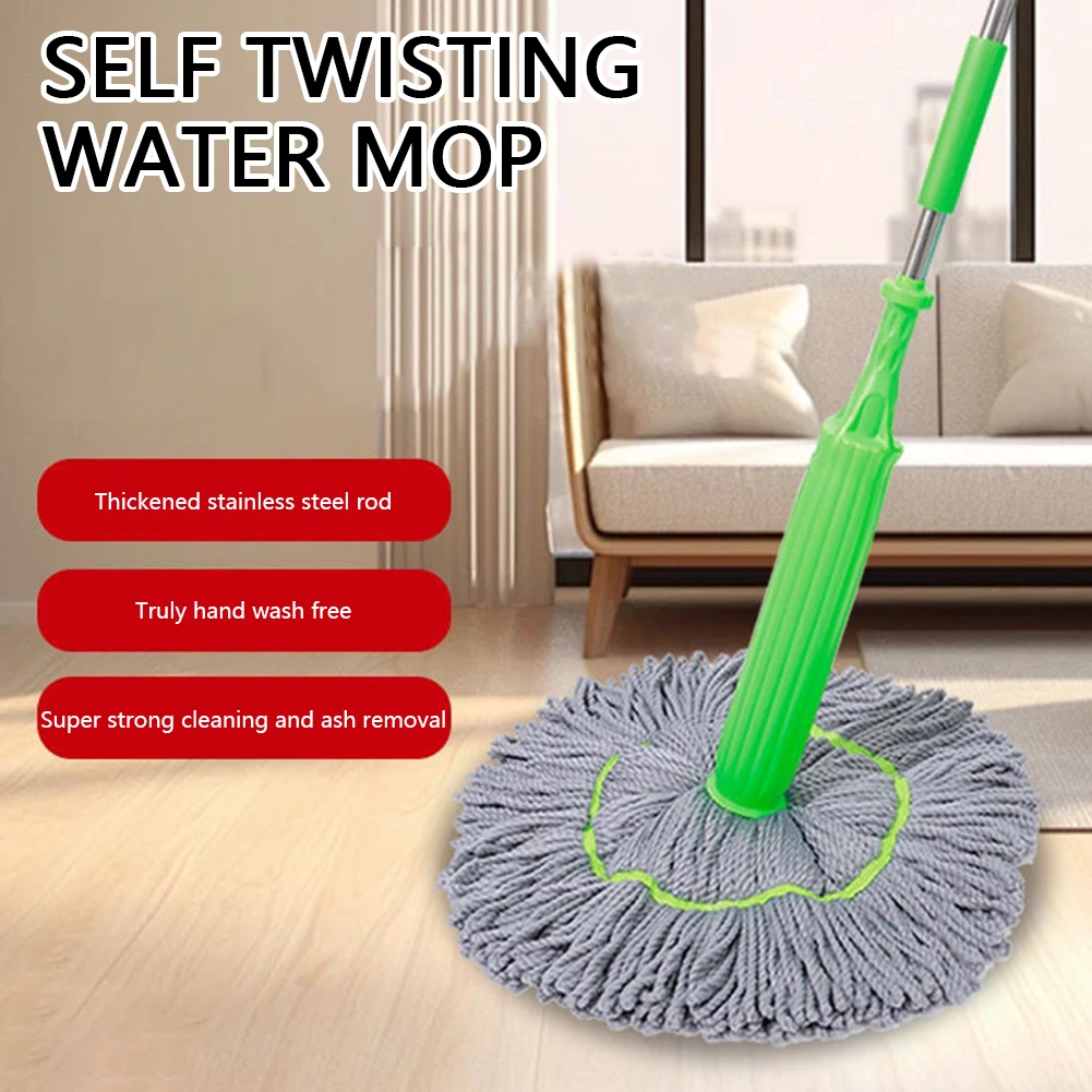 Self-Twisting-Water-Rotating-Mop-Rustproof-Stainless-Steel-Handle-Floor ...