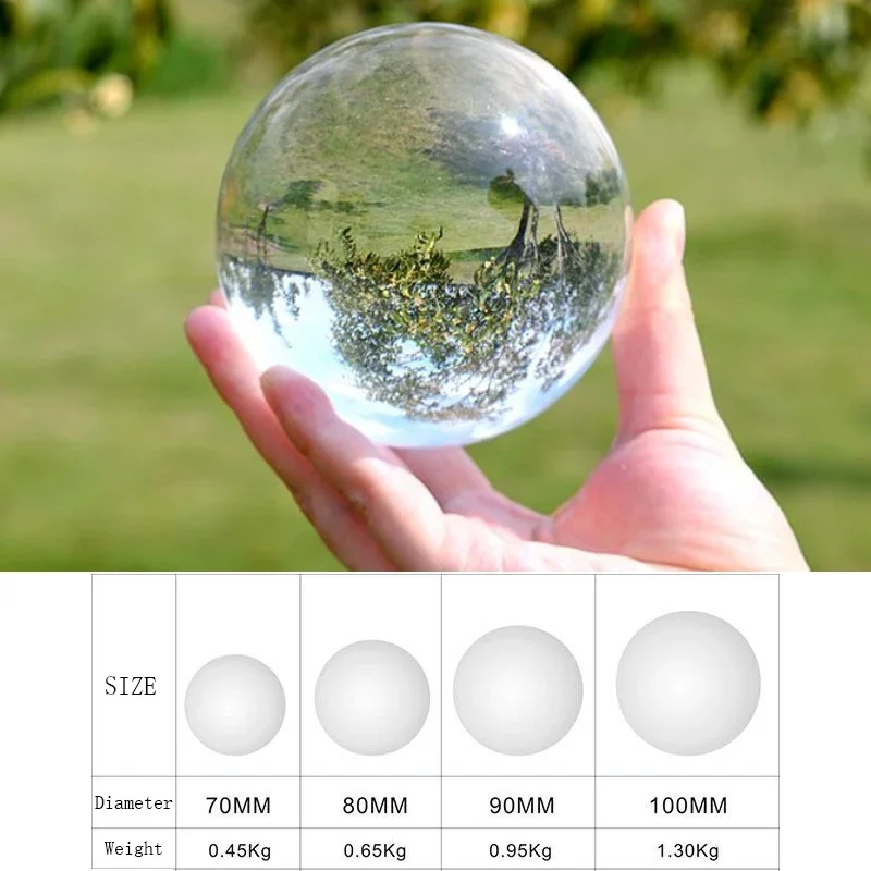 Clear Glass Crystal Ball, Artificial Healing Sphere, Photography Props ...