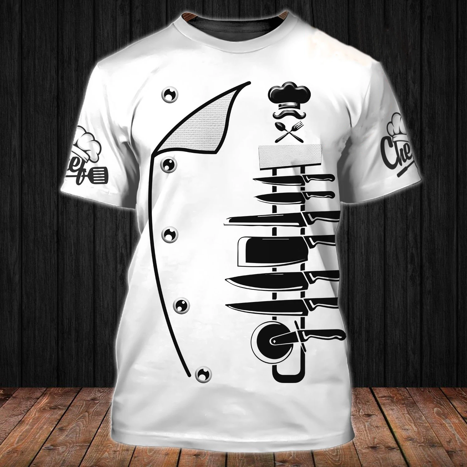 Camisa-de-Chef-para-hombre-camisetas-con-estampado-3D-personalizado ...