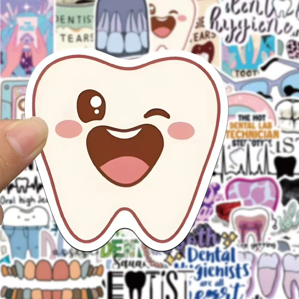 50pcs-Colorful-Creative-Teeth-Care-Series-Graffiti-Stickers-Suitable ...
