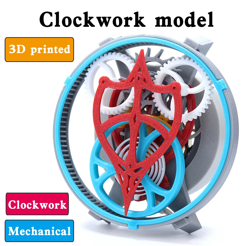 Tourbillon clockwork 3D printing model DIY Clock principle Mechanical ...