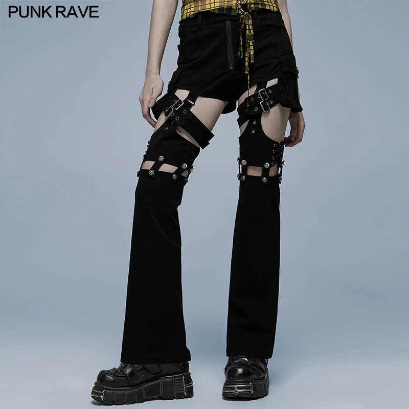 Punk-Rave-Rock-Black-Women-Casual-Stylish-Long-Pants-Personalized ...