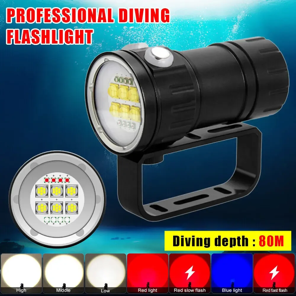 LED-Diving-Light-20000LM-QH14-Flashlight-Underwater-100m-Waterproof ...